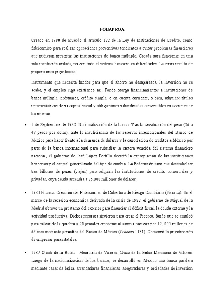 La historia del FOBAPROA y las propuestas de los partidos políticos ...