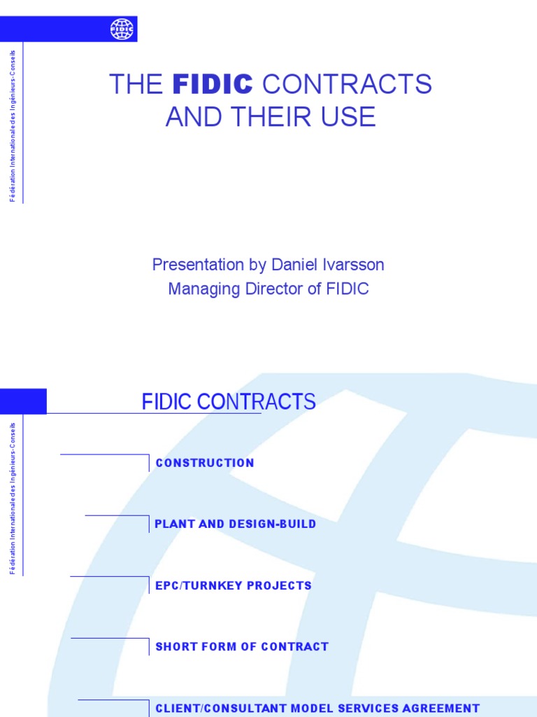 FIDIC Contracts Overview and Usage Guide | PDF | General Contractor ...