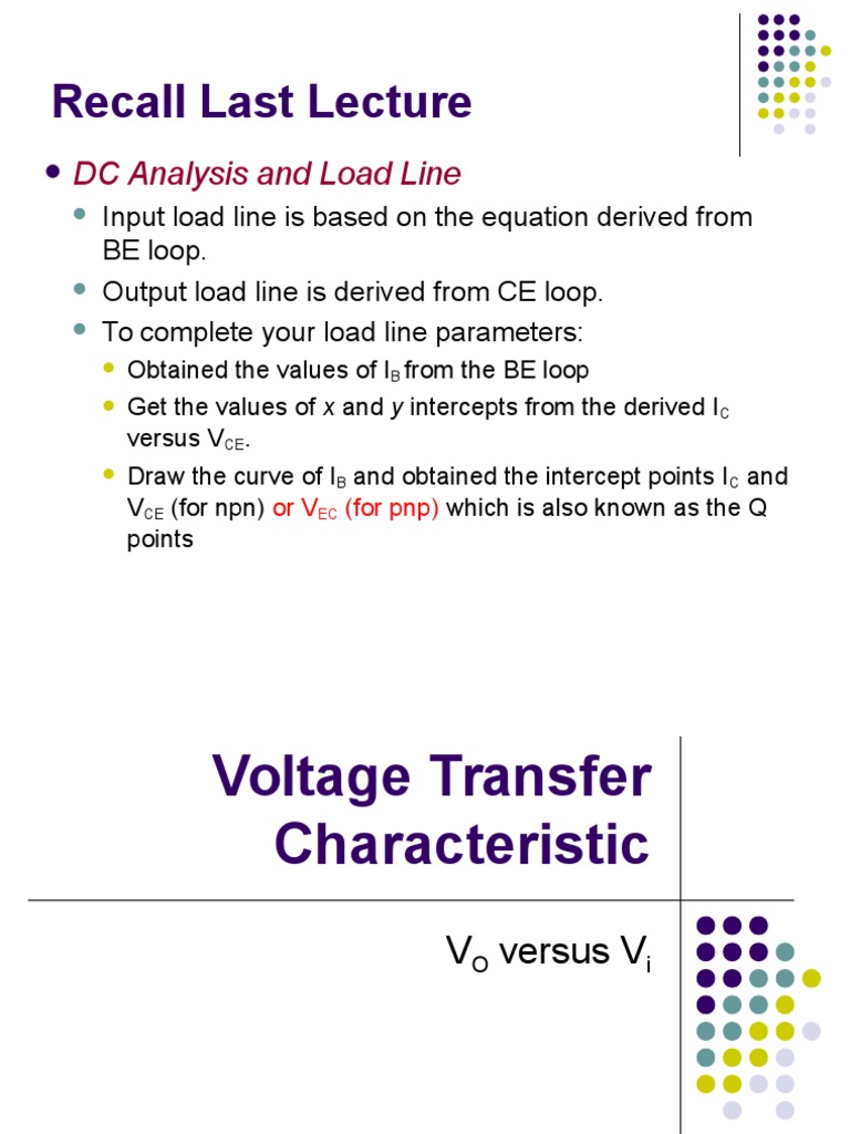L12 Voltage Transfer Characteristic,BJT Biasing 1 | Bipolar Junction ...