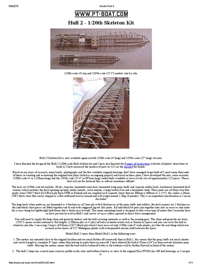Model PT Boat | PDF | Hull (Watercraft) | Plywood