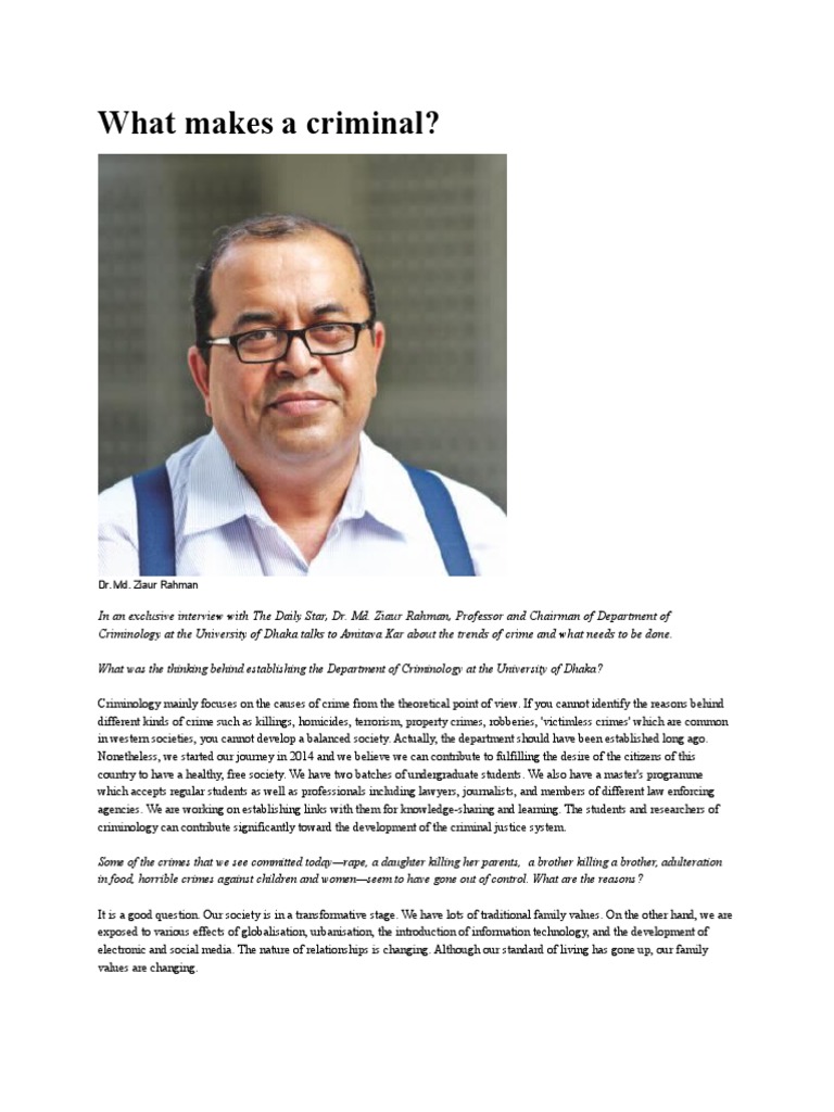 What Makes A Criminal | PDF | Crime & Violence | Crime Thriller