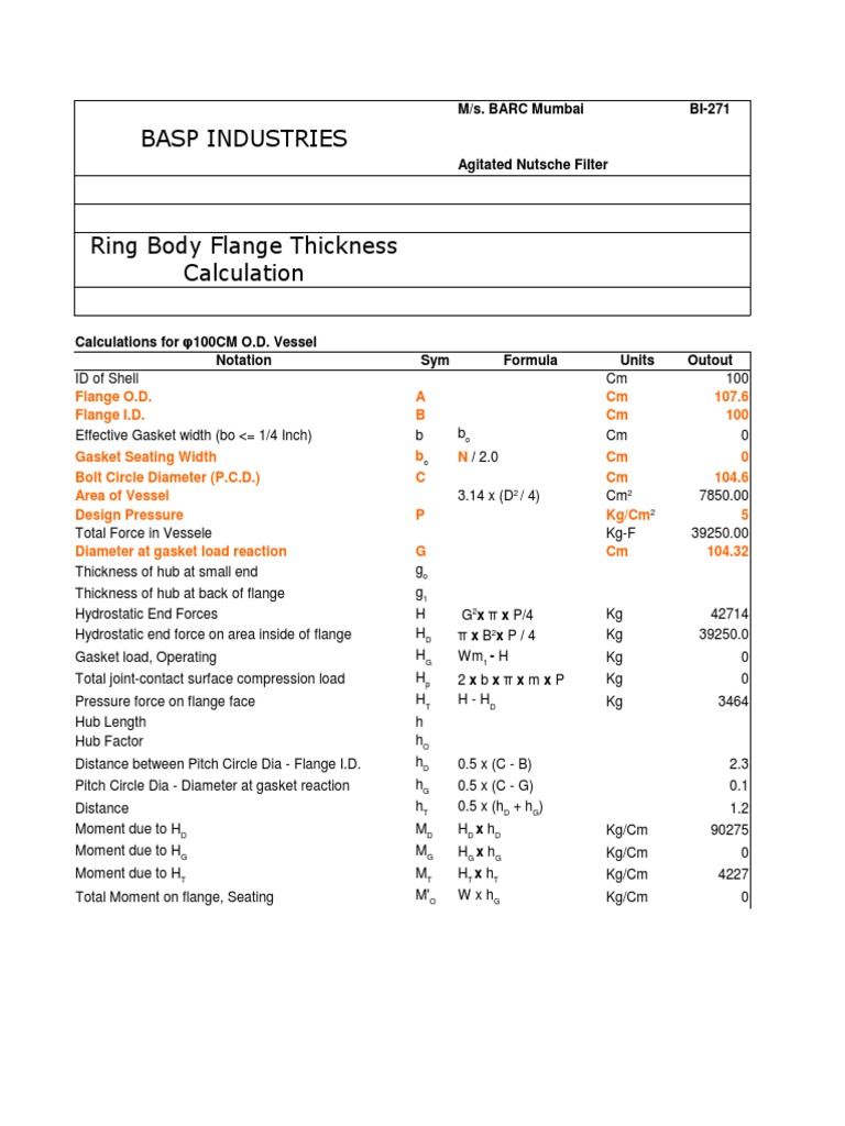 Flange Thickness Calculation Guide | PDF | Technology & Engineering