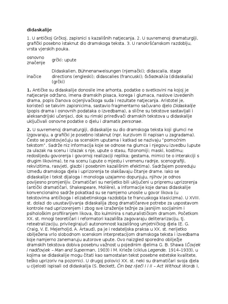 Didaskalije | PDF