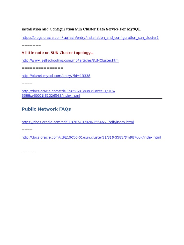 Sun Cluster Data Service For MySQL | PDF | Teaching Methods & Materials ...