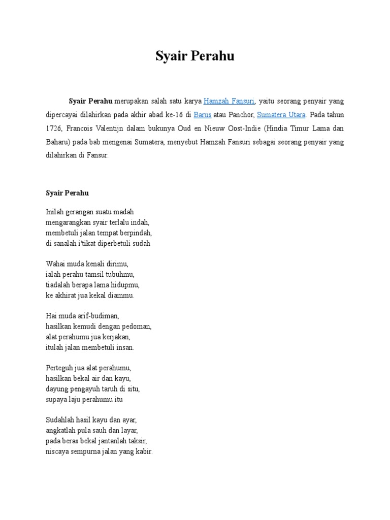 Syair Perahu | PDF