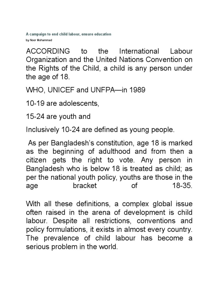 A Campaign To End Child Labour | PDF | Child Labour | Poverty