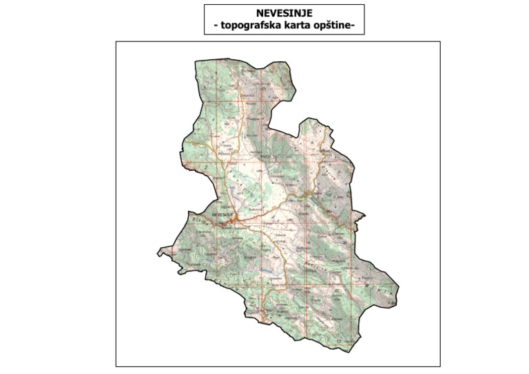 NEVESINJE Topografska Karta Opstine | PDF