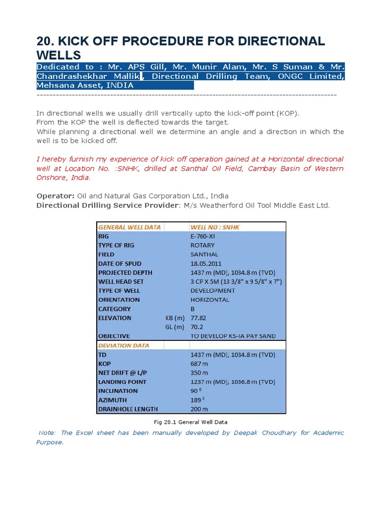 Kick Off Procedure for Directional Wells | PDF | Nature