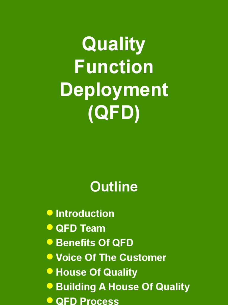 QFD Guide: Quality Function Deployment Process | PDF | Production And ...