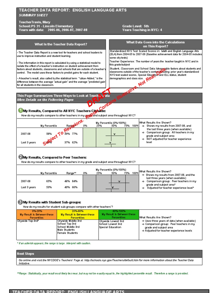 Teacher Data Report | PDF | Classroom | Teachers