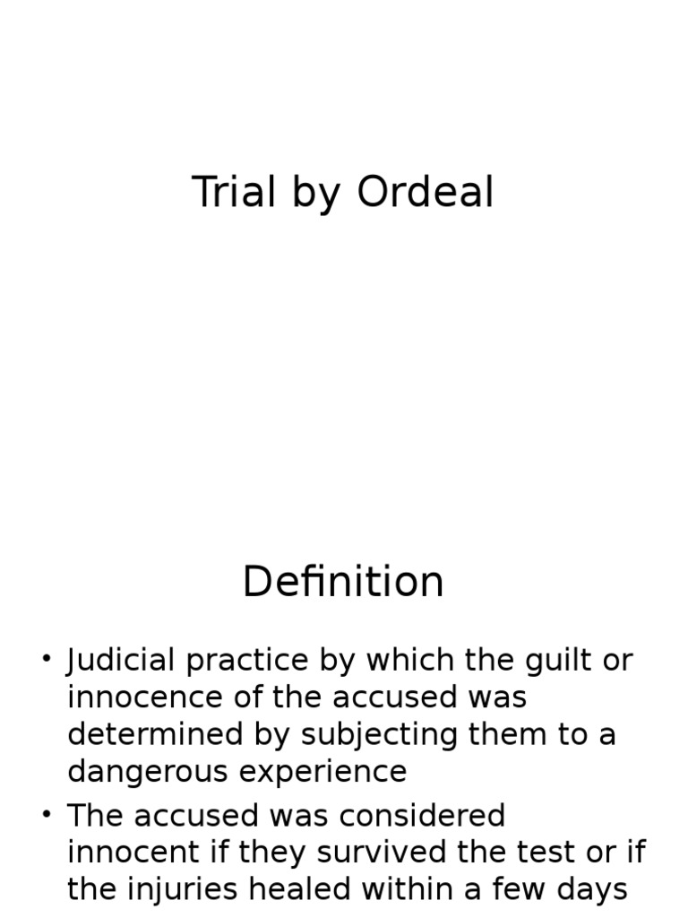Types of Trial by Ordeal Explained | PDF