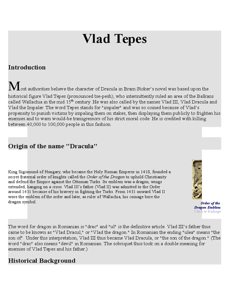 Vlad Tepes | PDF | Vlad The Impaler | Dracula