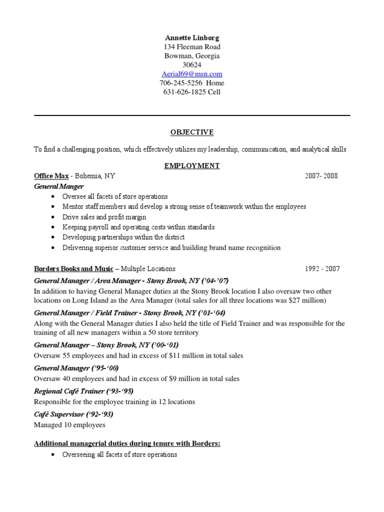 Experienced General Manager | PDF | General Manager | Employment