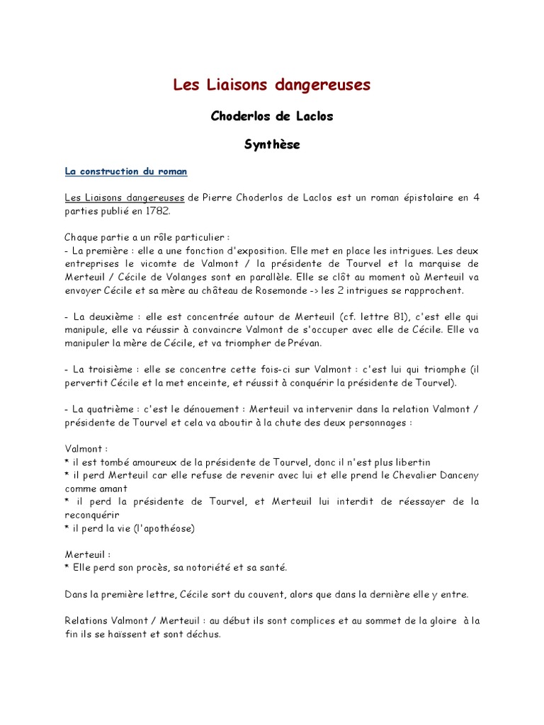 Les Liaisons Dangereuses | PDF