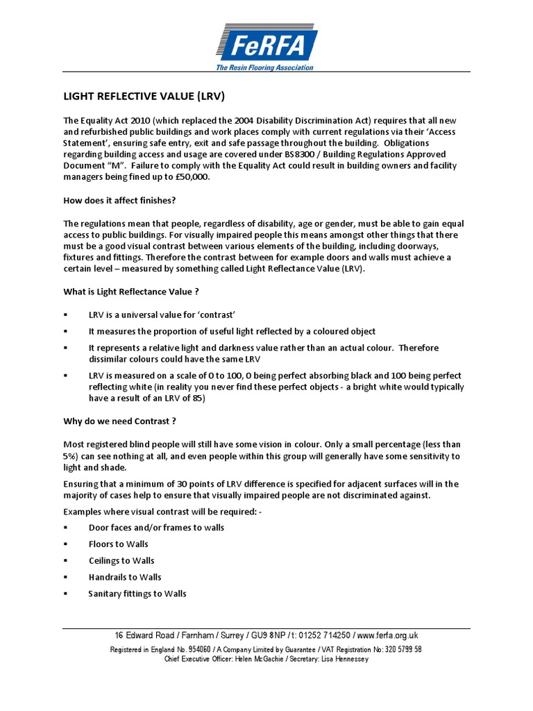 LRV Document | PDF | Contrast (Vision) | Color