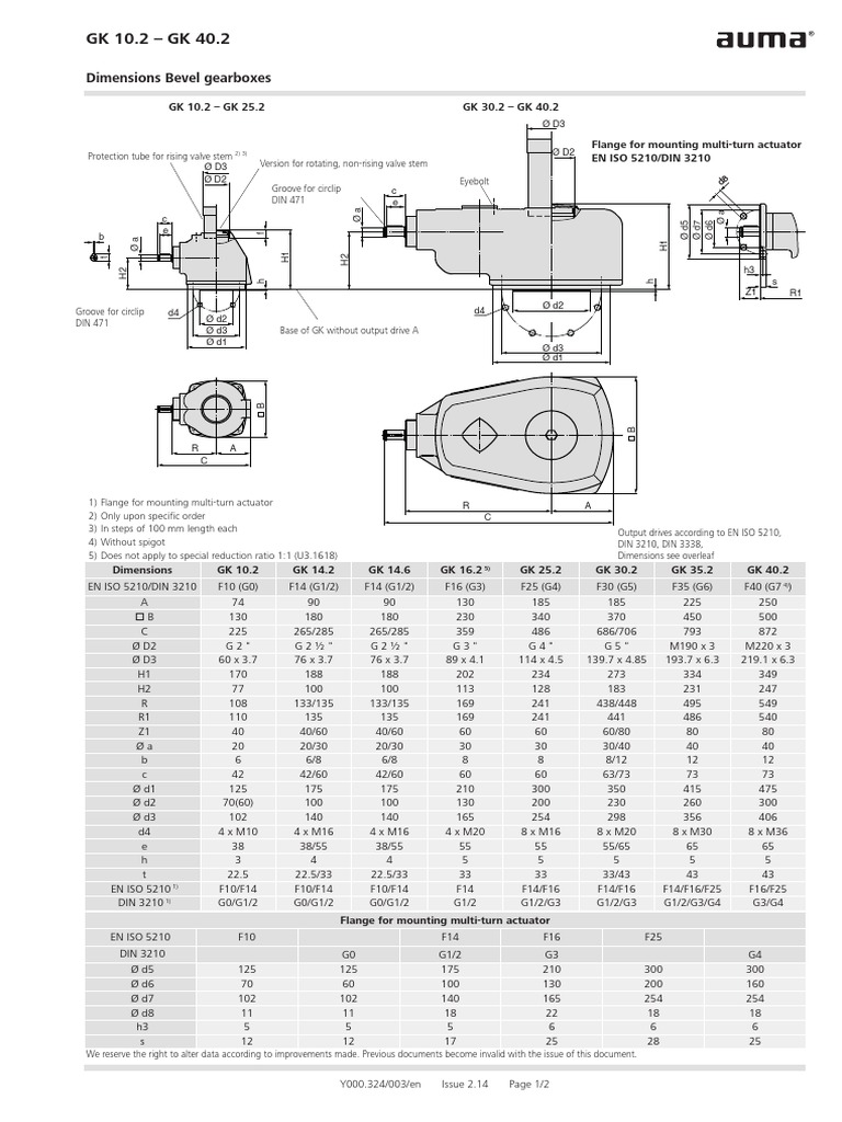 Auma Bevl Gear Box | PDF | Transmissão (Mecânica) | Cinemática