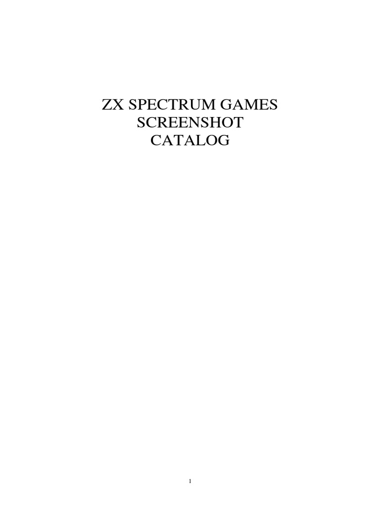 (Ebook) ZX Spectrum Games Screenshot Catalog (6000 Color Screenshots of ...