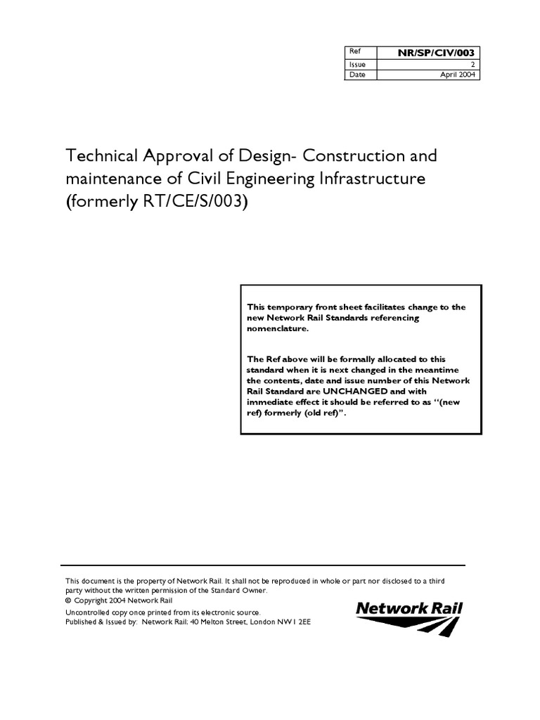 CIV003 Technical Approval of Design | PDF | Specification (Technical ...