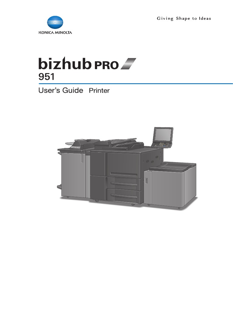 Bizhub Pro 951 Printer User Guide | PDF | Windows Vista | Microsoft Windows