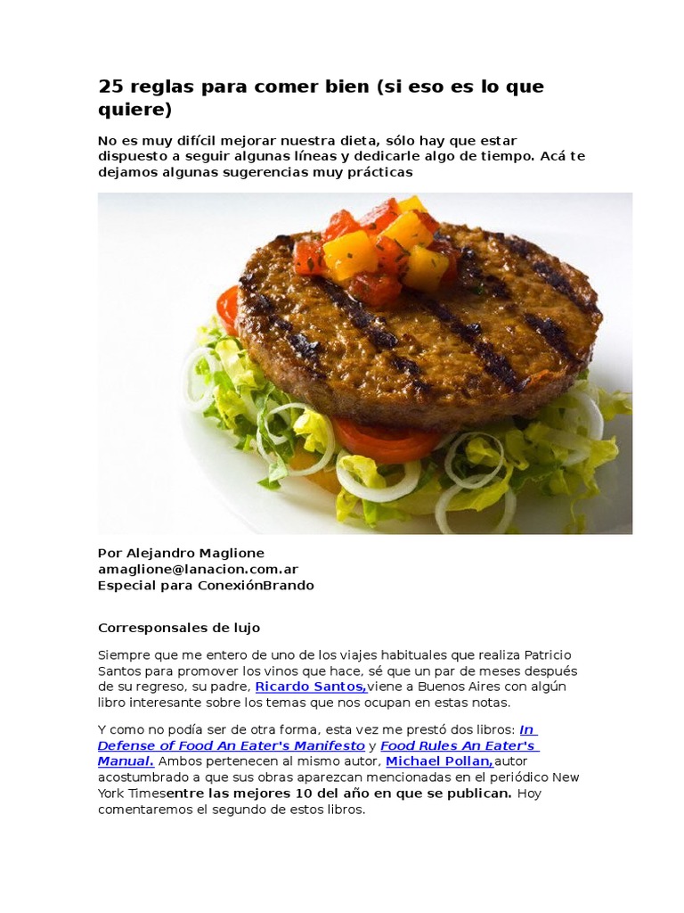 25 Reglas Para Comer Bien | Vegetales | Alimentos | Prueba gratuita de ...