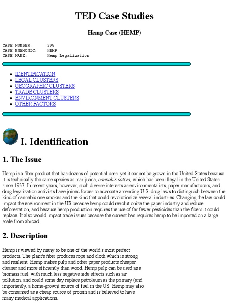 TED Case Study: Hemp | Download Free PDF | Hemp | Drug Enforcement ...