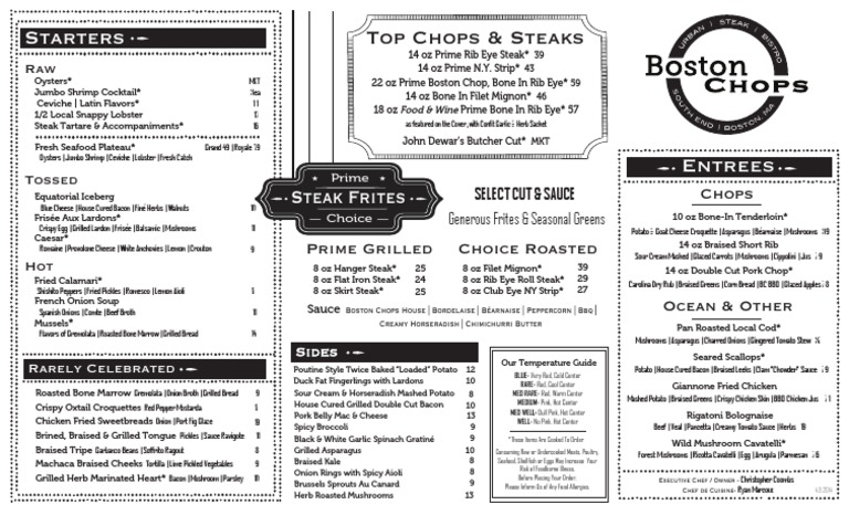 Chops Dinner Menu 10.29.14 | PDF