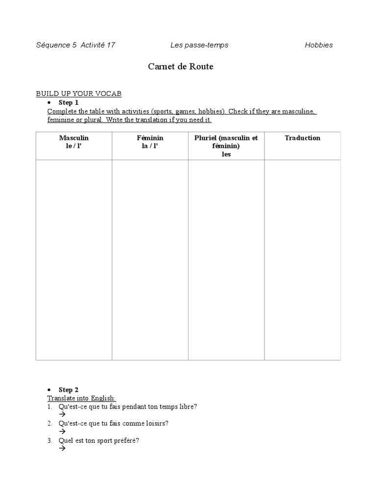 Carnet de Route | PDF