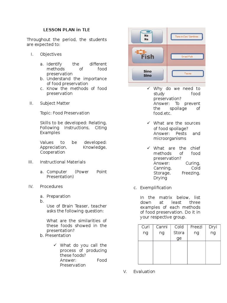 Lesson Plan in Tle | PDF