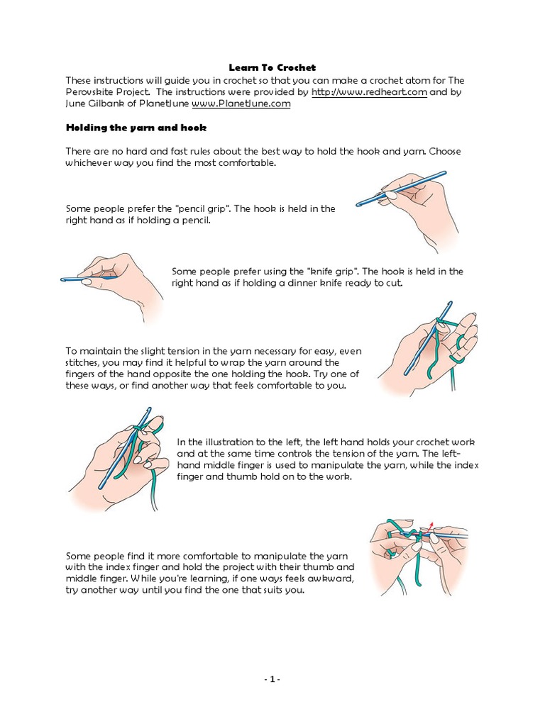 Learn To Crochet | PDF | Crochet | Yarn