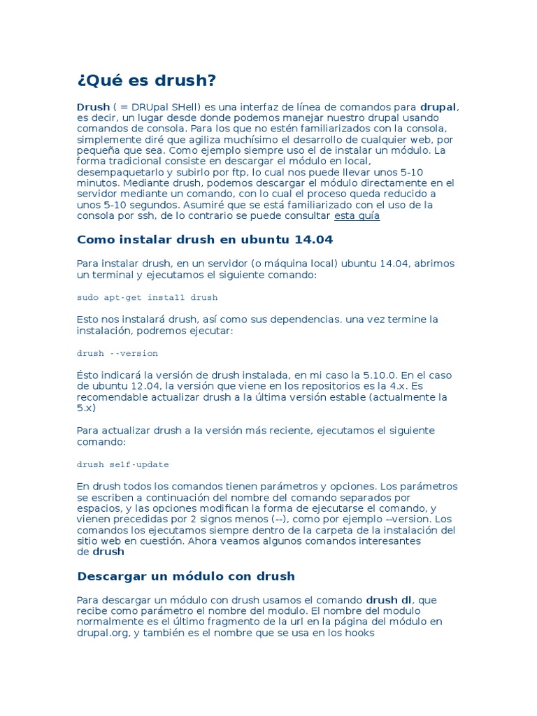 ¿Qué Es Drush | PDF | Drupal | Apoyo