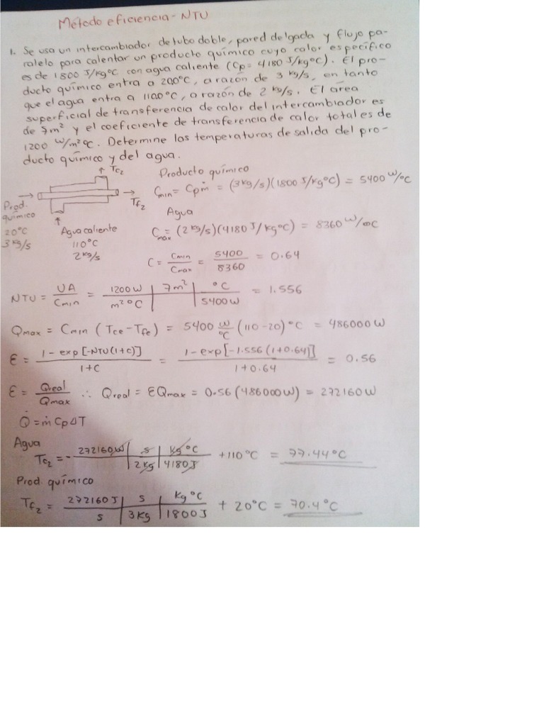 Método Eficiencia-NTU | PDF