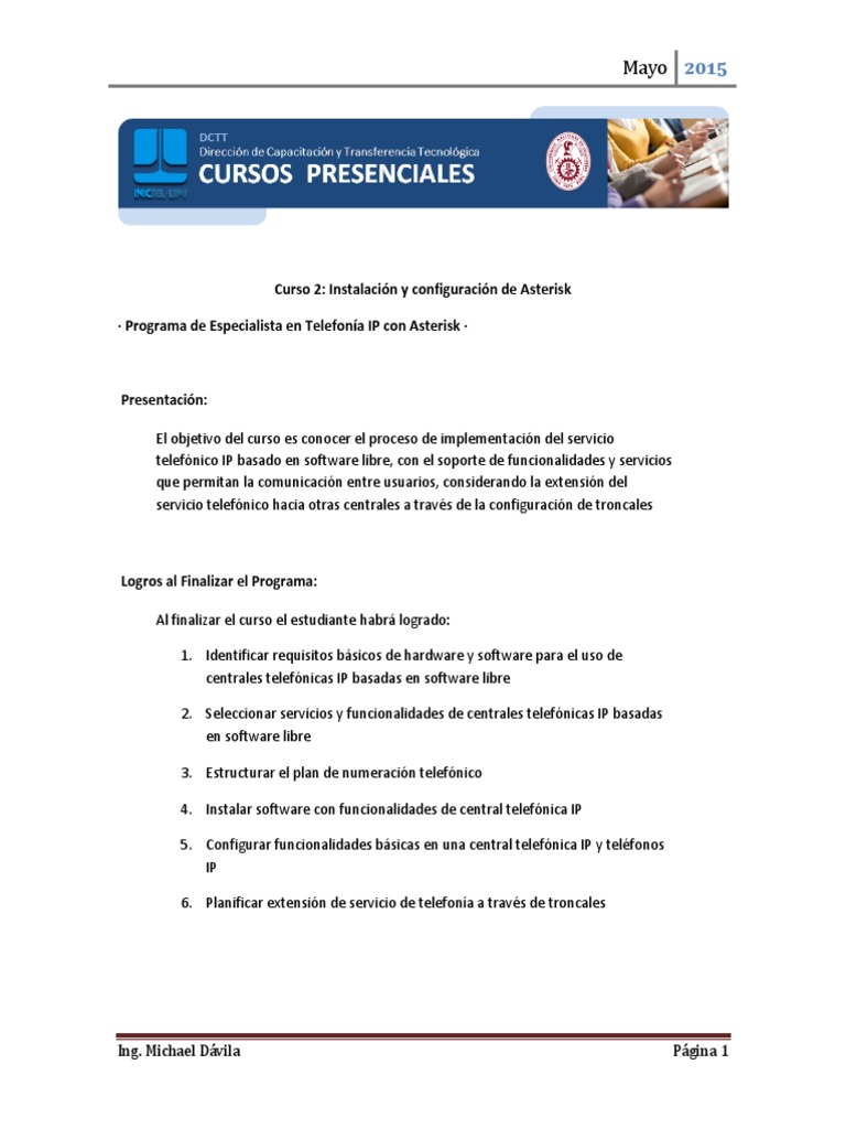 Instalacion y Configuracion de Asterisk | PDF | Redes de computadoras | Telefonía