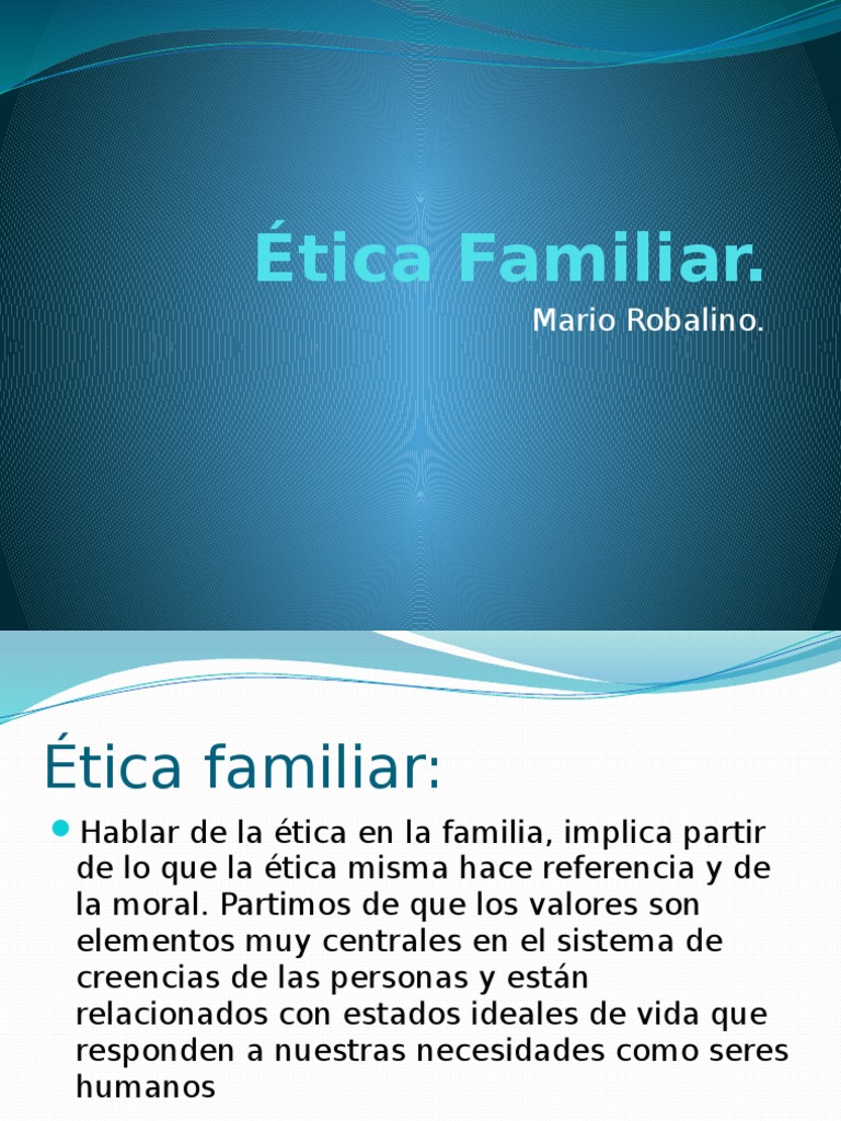 Ética Familiar | PDF | Moralidad | Sociedad