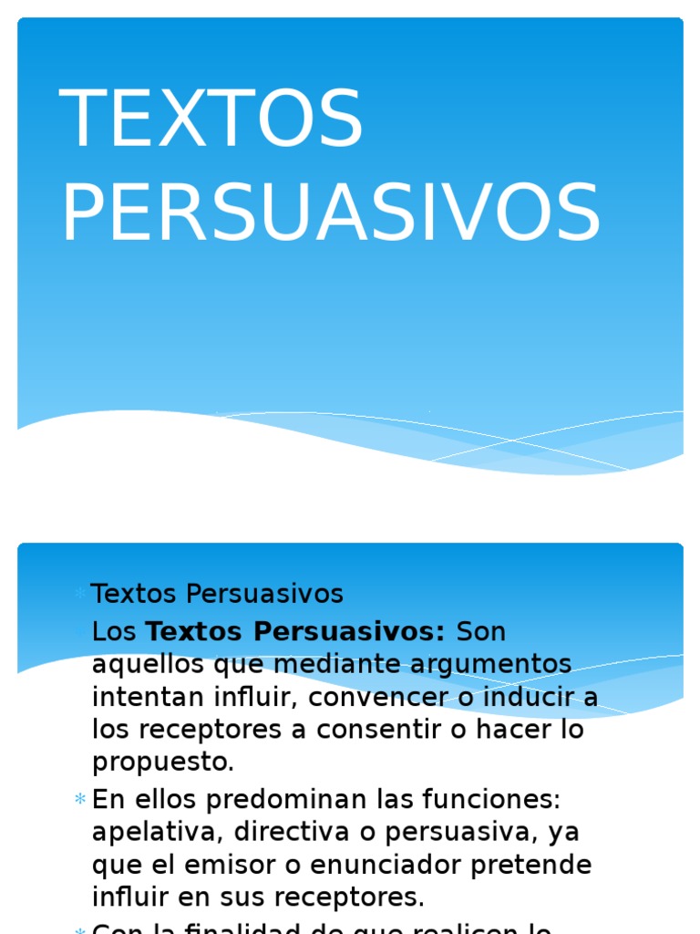 Textos Persuasivos | Persuasión | Información