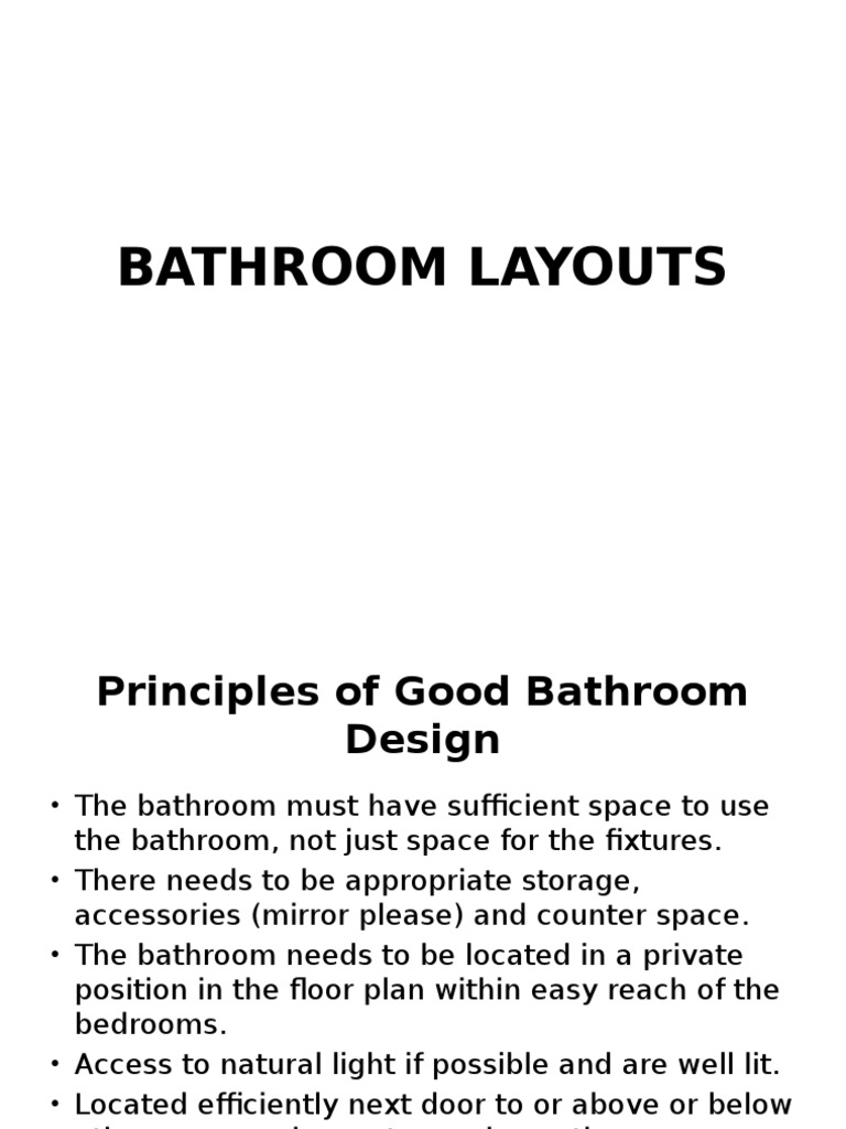 Bathroom Layouts | PDF | Bathroom | Bathing