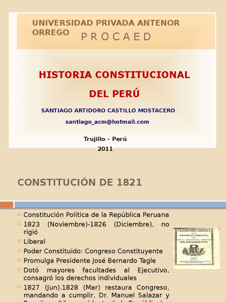 Historia Constitucional del Perú | PDF | América del Sur | Perú