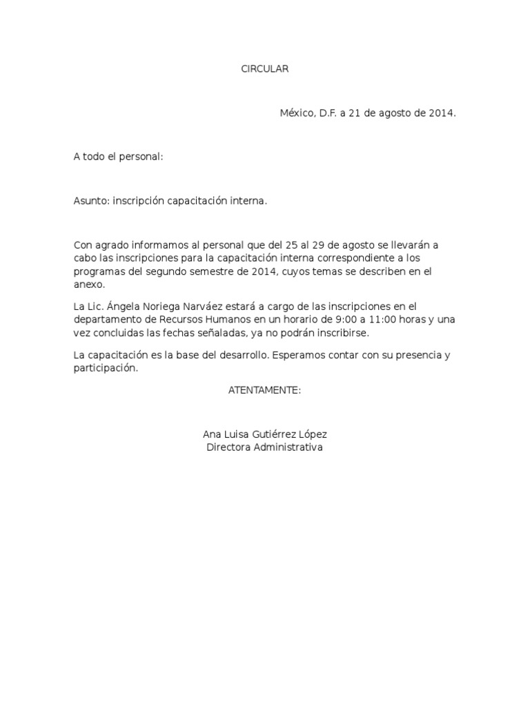 Ejemplo Circular | PDF | Derecho