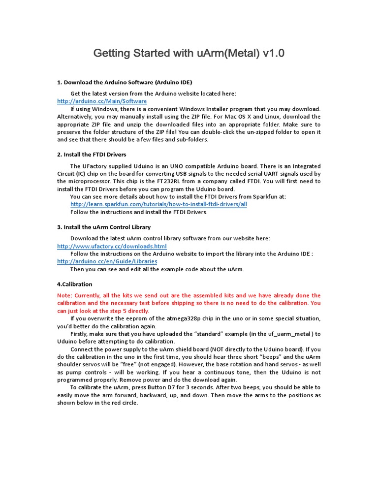 Getting Started With UArm Metal | PDF | Arduino | Computer Hardware