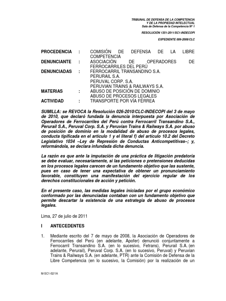 Apofer Vs Fetransa | Descargar gratis PDF | Caso de ley | Propiedad ...