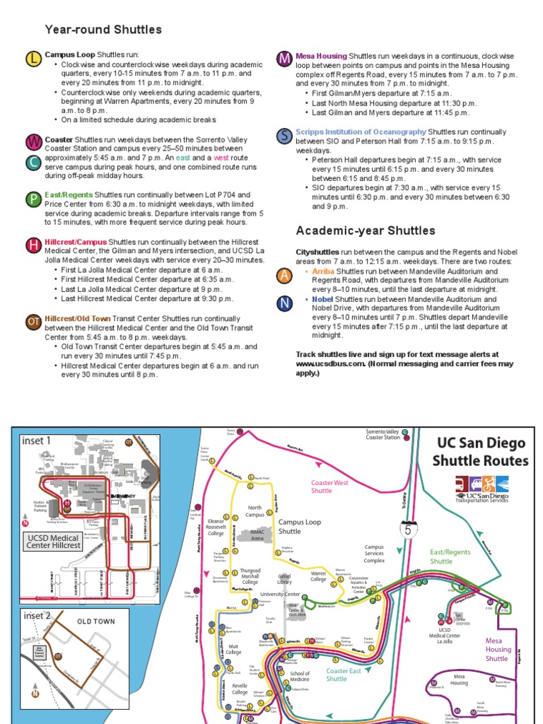 Shuttle Route Map | PDF | San Diego County | San Diego