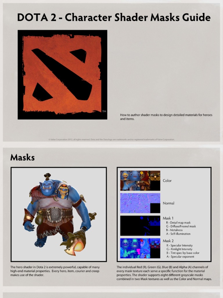 DOTA 2 - Character Shader Masks Guide | PDF
