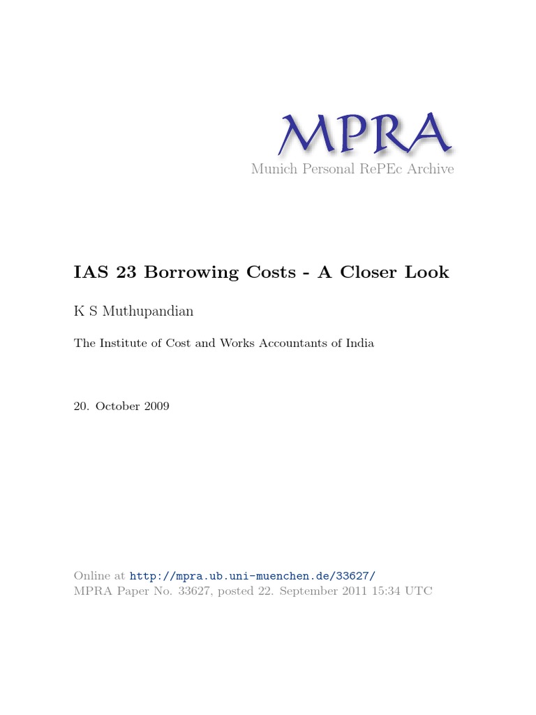 IAS 23 Borrowing Costs | PDF | Financial Accounting Standards Board ...