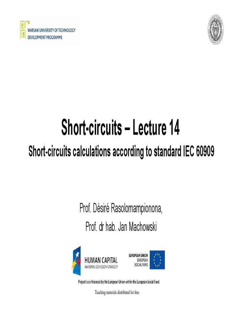 Short Circuit Presentation SC Calculations According To Standard IEC ...