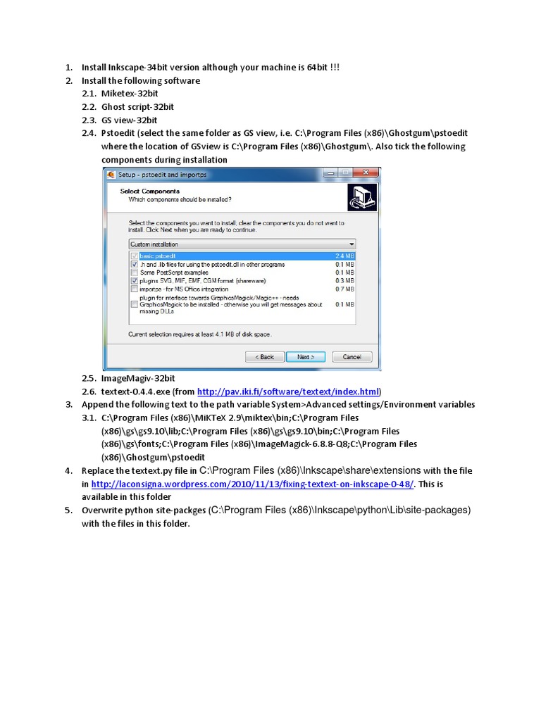 Inkscape and LaTeX Setup Guide | PDF