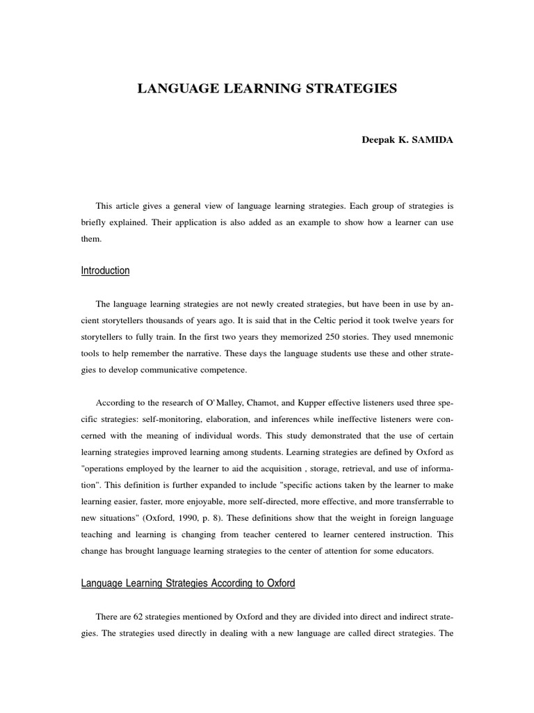 Language Learning Tactics Explained | PDF | Second Language | Metacognition