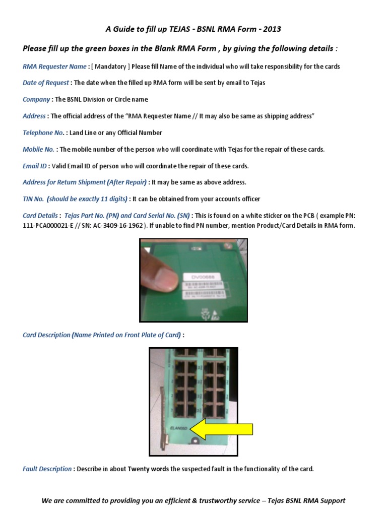 A Guide To Fill The RMA Form | PDF | Pro Forma | Email