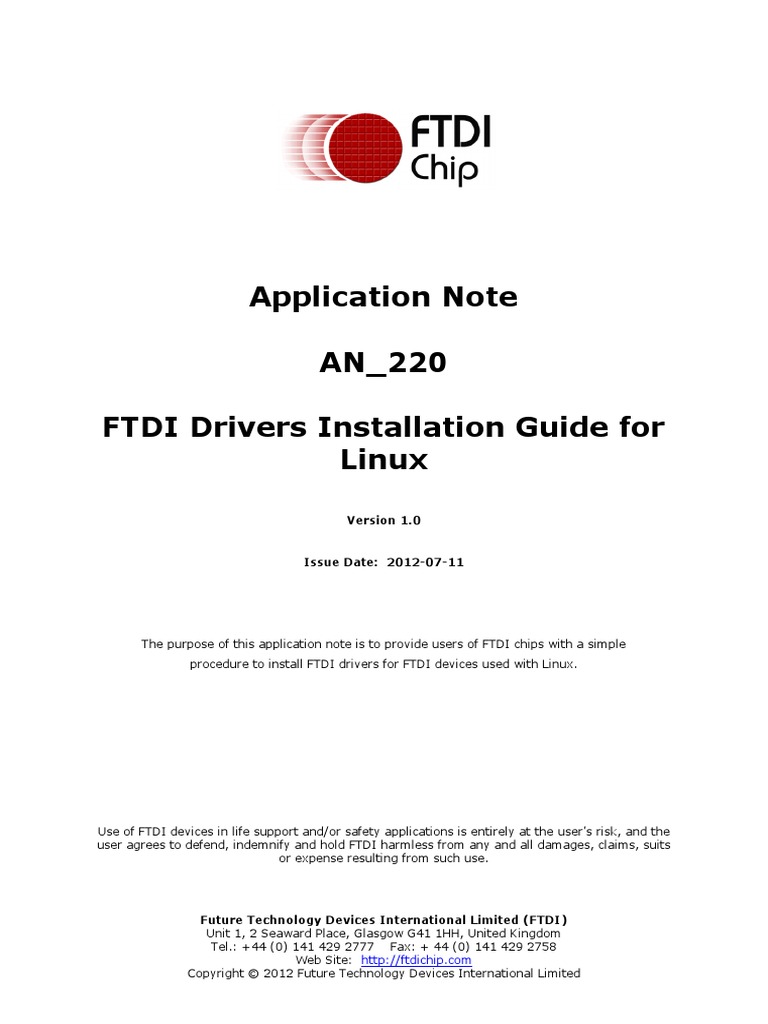 FTDI Drivers Installation Guide For Linux | PDF | Device Driver ...
