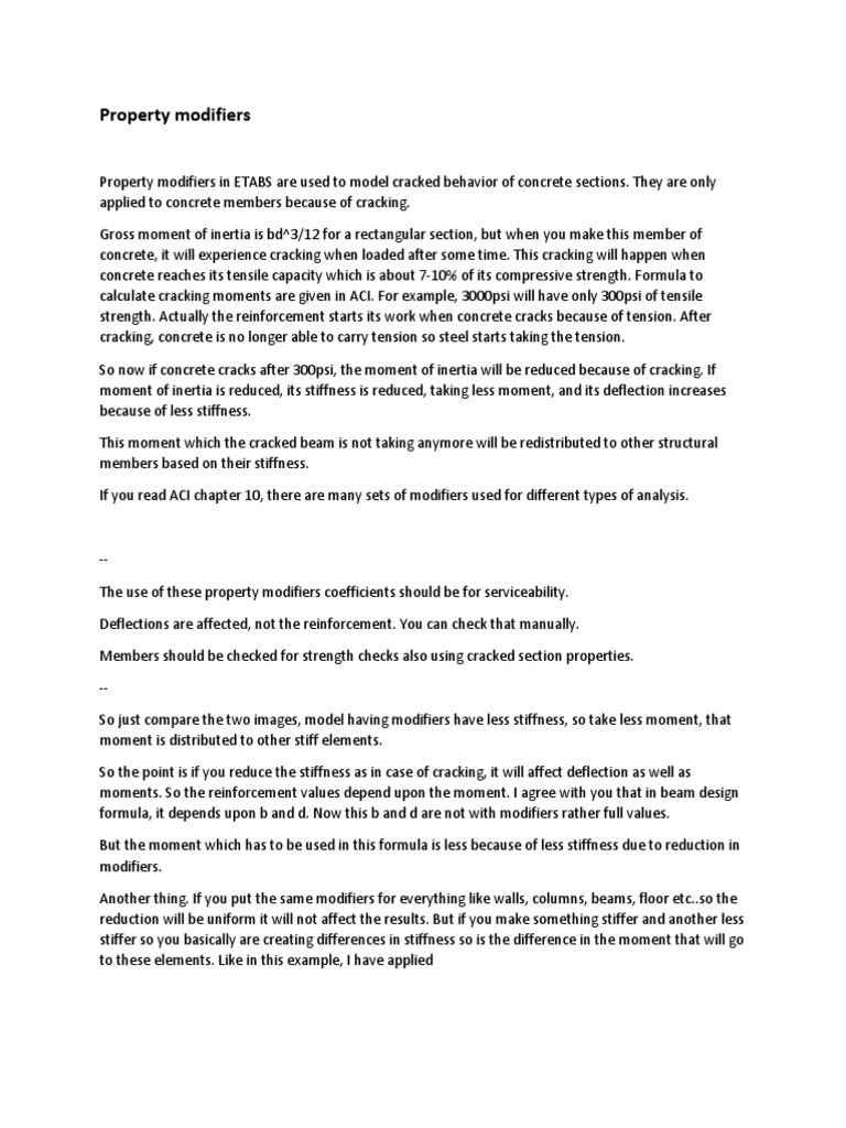 Property Modifiers Pdf Beam Structure Concrete 