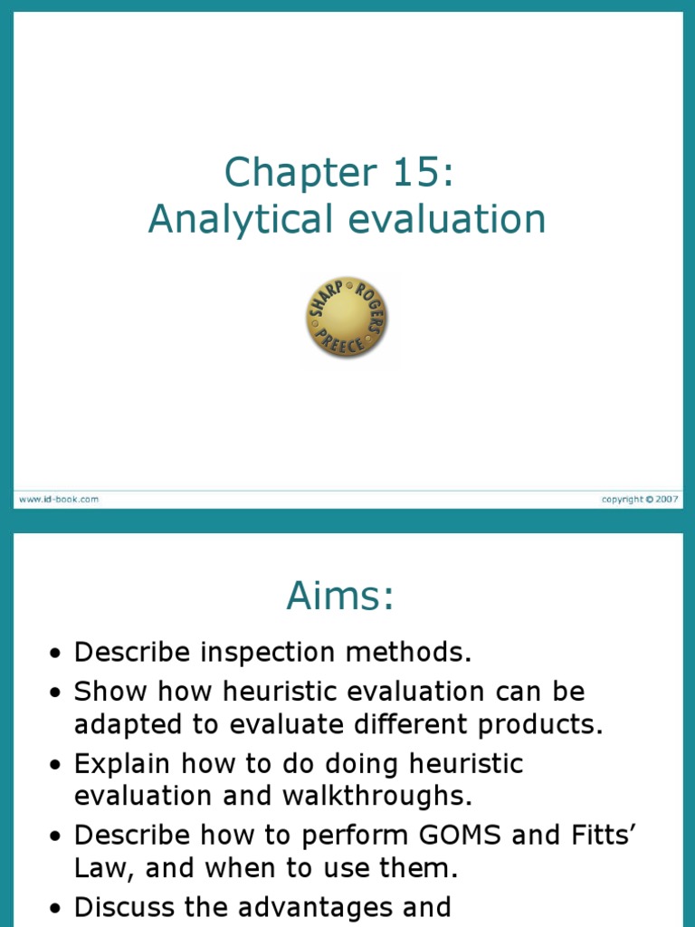 Chapter 15 ID2e Slides | PDF | Usability | Expert Chapter 15 ID2e Slides | PDF | Usability | Expert