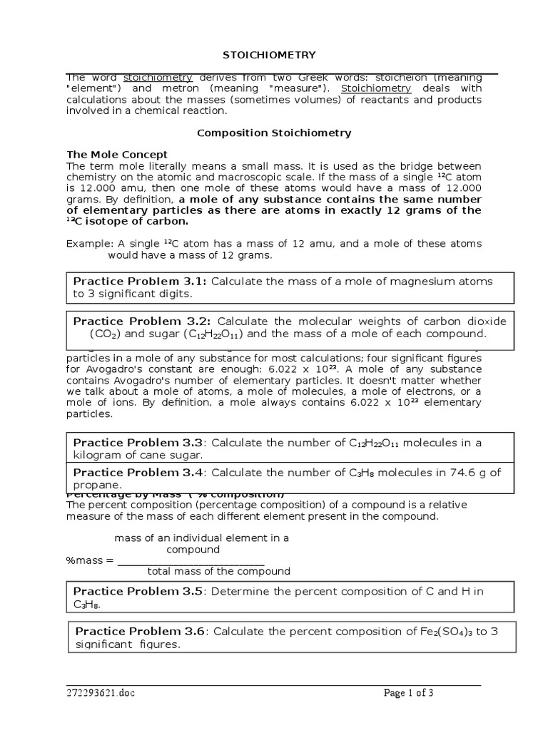 MODULE 4 Stoichiometry | PDF | Mole (Unit) | Stoichiometry